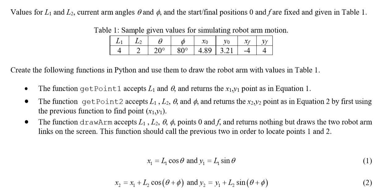 4. Consider the 2-link robot arm in Figure 1 with | Chegg.com