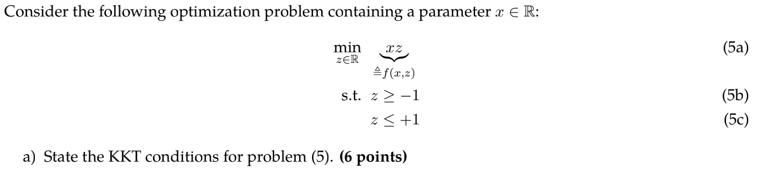 Consider the following optimization problem | Chegg.com