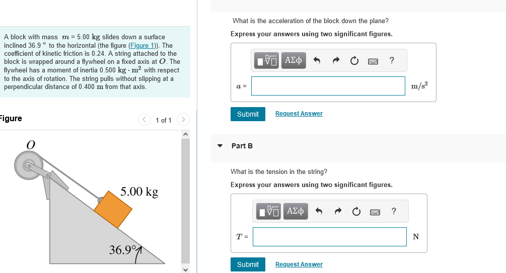 Solved A block with mass m = 5.00 kg slides down a surface | Chegg.com