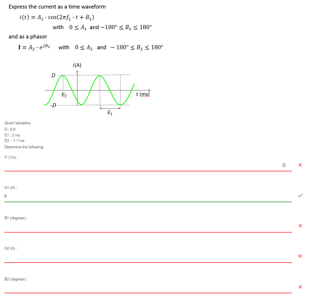 Solved Express the current as a time waveform | Chegg.com