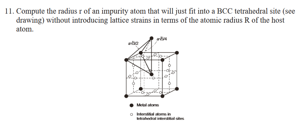 Solved Compute the radius r ﻿of an impurity atom that will | Chegg.com