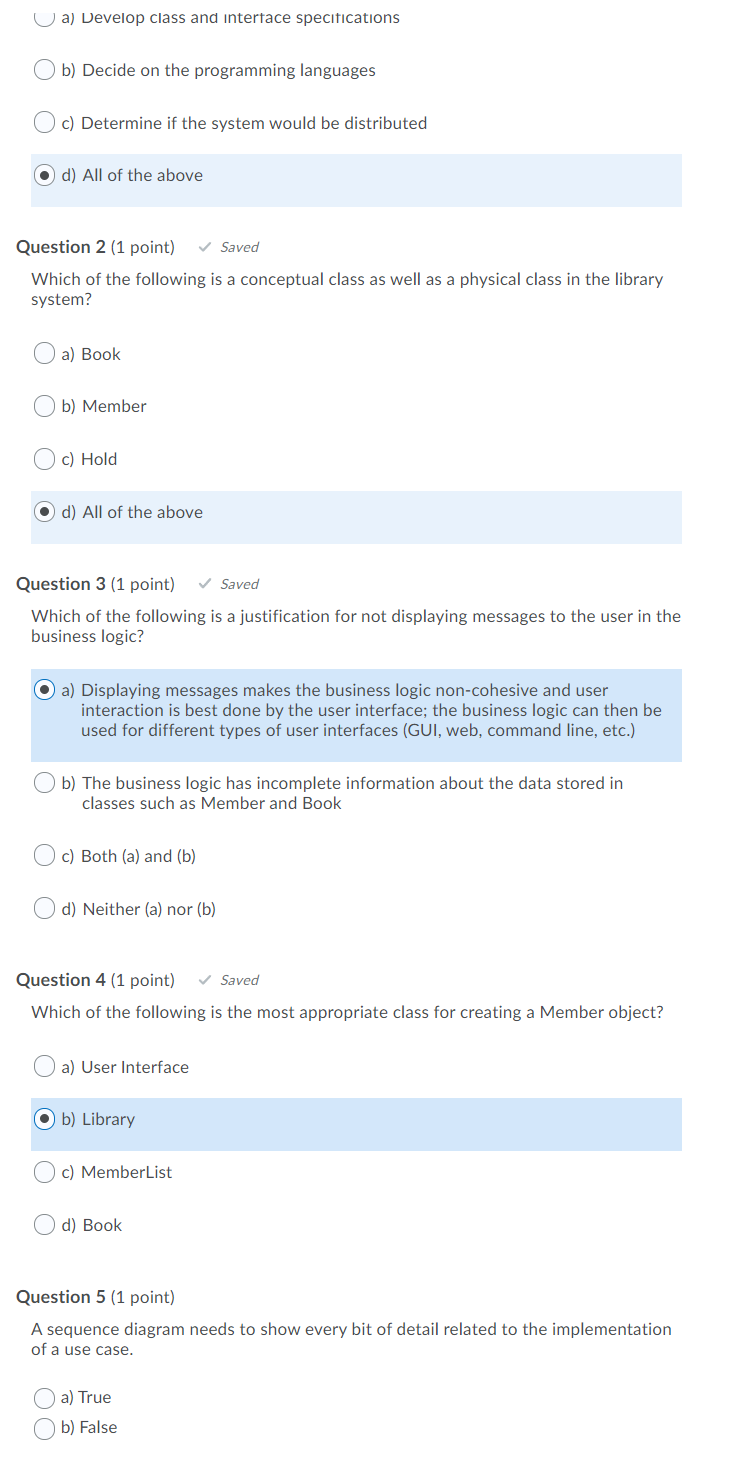 Solved A Develop Class And Interface Specifications B 0574