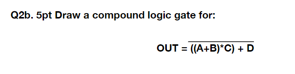 Solved Q2b. 5pt Draw a compound logic gate for: OUT = | Chegg.com