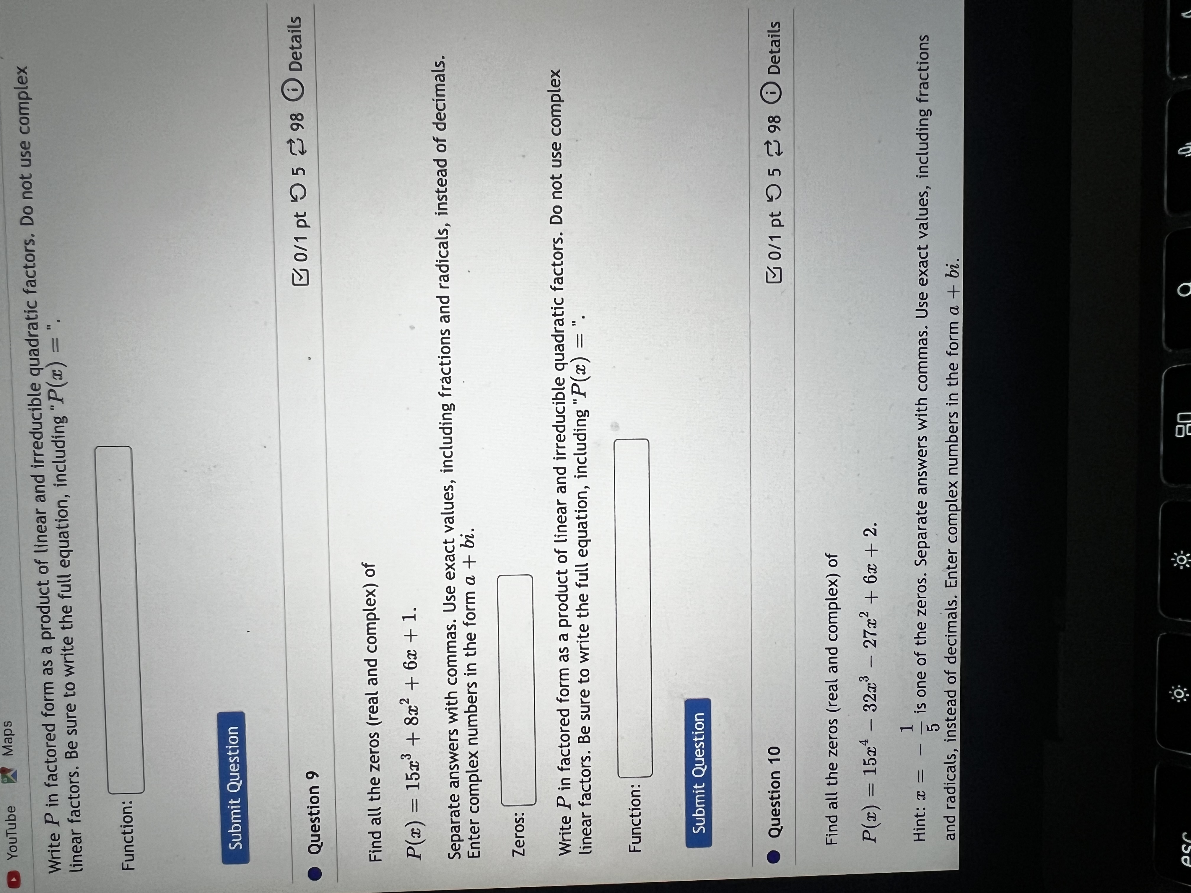 Solved Write P in factored form as a product of linear and | Chegg.com