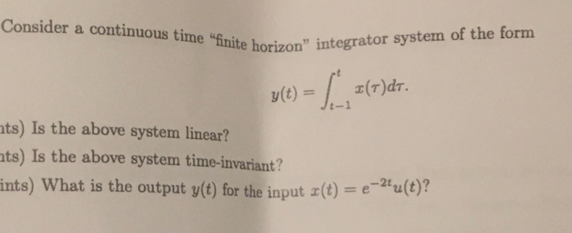Solved Consider a continuous time "finite horizon" | Chegg.com