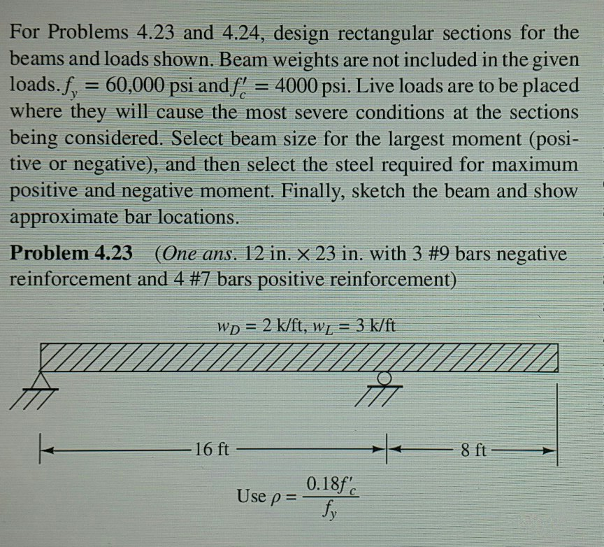 Solved For Problems 4.23 and 4.24, design rectangular | Chegg.com