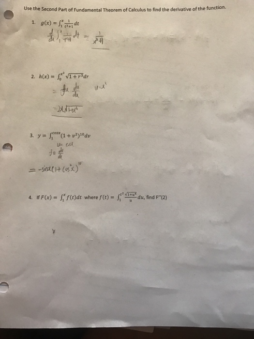 Solved Use the second Part of Fundamental Theorem of | Chegg.com