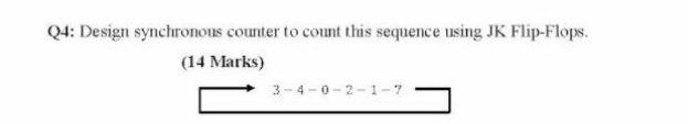 Solved Q4: Design synchronous counter to count this sequence | Chegg.com