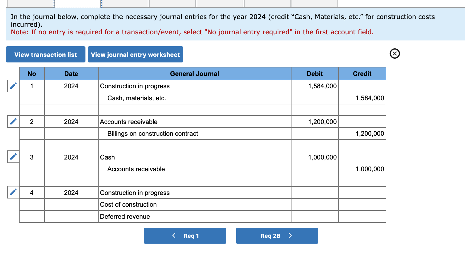 Solved In 2024, the Westgate Construction Company entered | Chegg.com