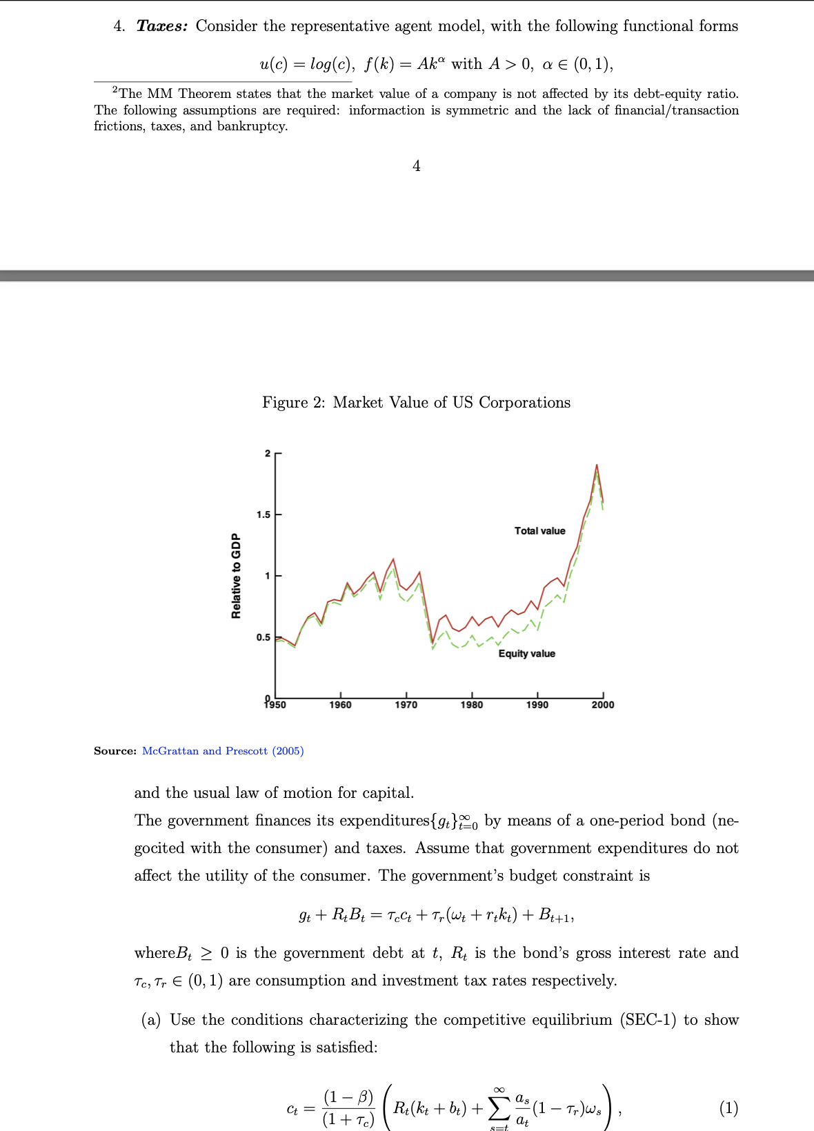 Solved Taxes: Consider the representative agent model, with | Chegg.com
