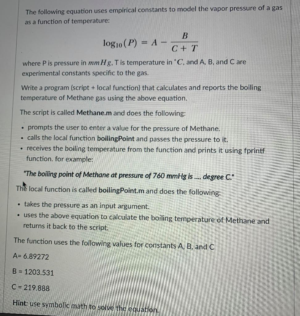 Solved The following equation uses empirical constants to | Chegg.com