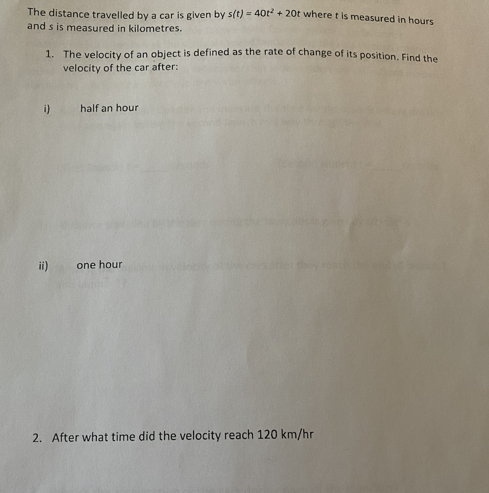 Solved The distance travelled by a car is given by | Chegg.com