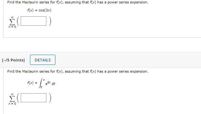 Solved Find the Maclaurin series for f(x), assuming that | Chegg.com