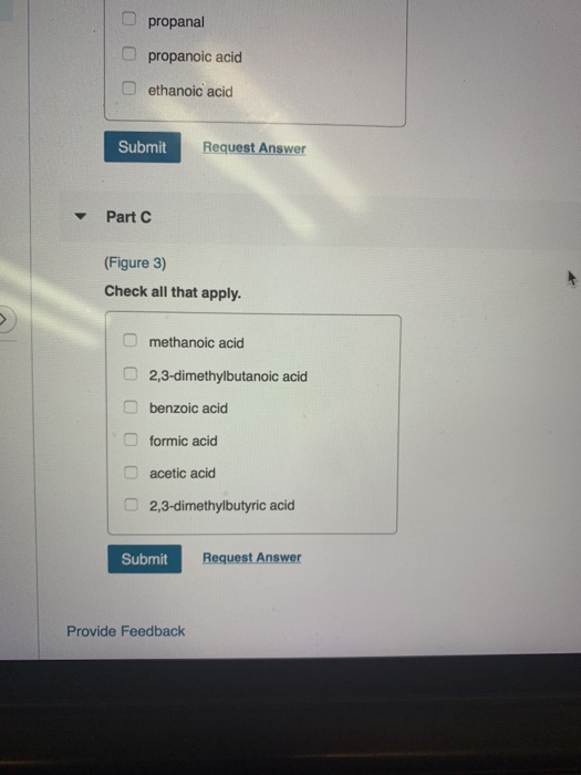 Solved propanal O propanoic acid ethanoic acid Submit | Chegg.com