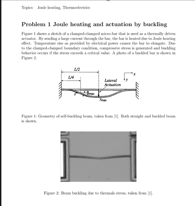 Solved Topics: Joule heating, Thermoelectrics Problem 1 | Chegg.com