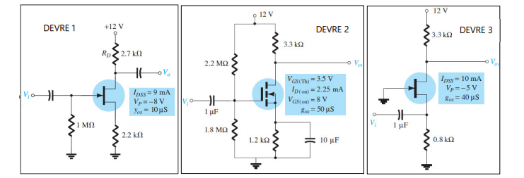 The above figure shows three different FET amplifier | Chegg.com