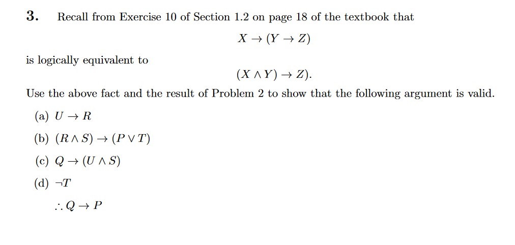 Solved 3. Recall from Exercise 10 of Section 1.2 on page 18 | Chegg.com