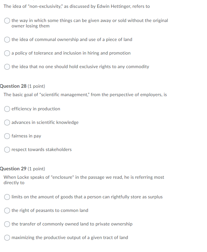 The idea of "non-exclusivity," as discussed by Edwin | Chegg.com