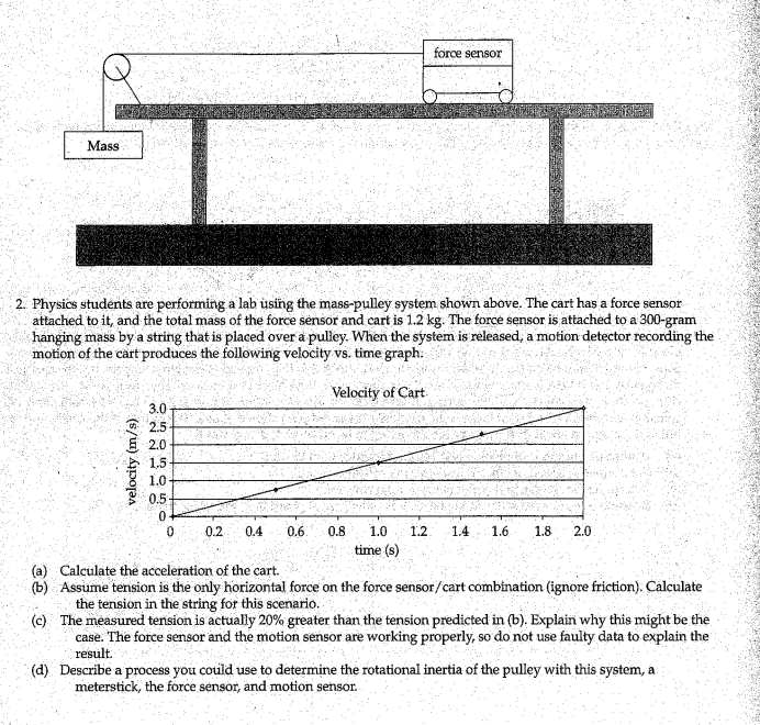 Solved 2. Physics students are performing a lab using the | Chegg.com