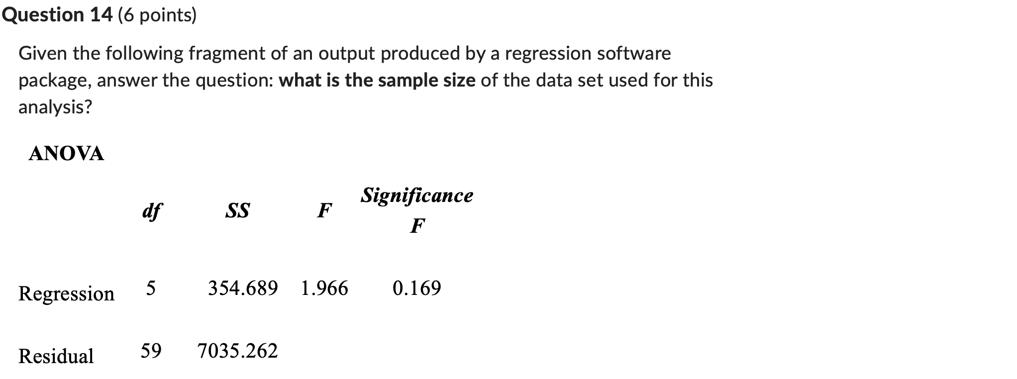 Solved Question 14 (6 ﻿points)Given the following fragment | Chegg.com