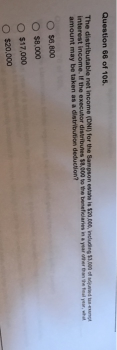 Question 66 of 105 The distributable net income (DNI) | Chegg.com