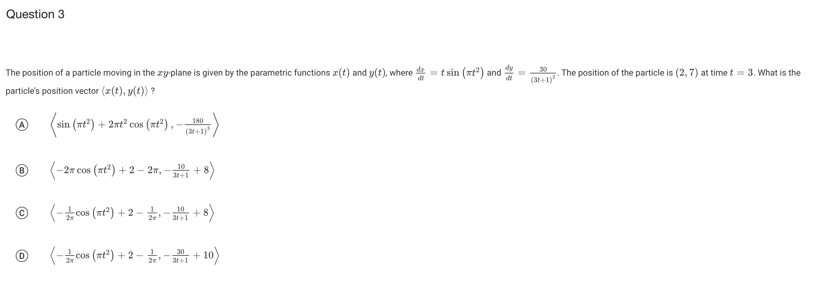 Solved The position of a particle moving in the xy-plane is | Chegg.com