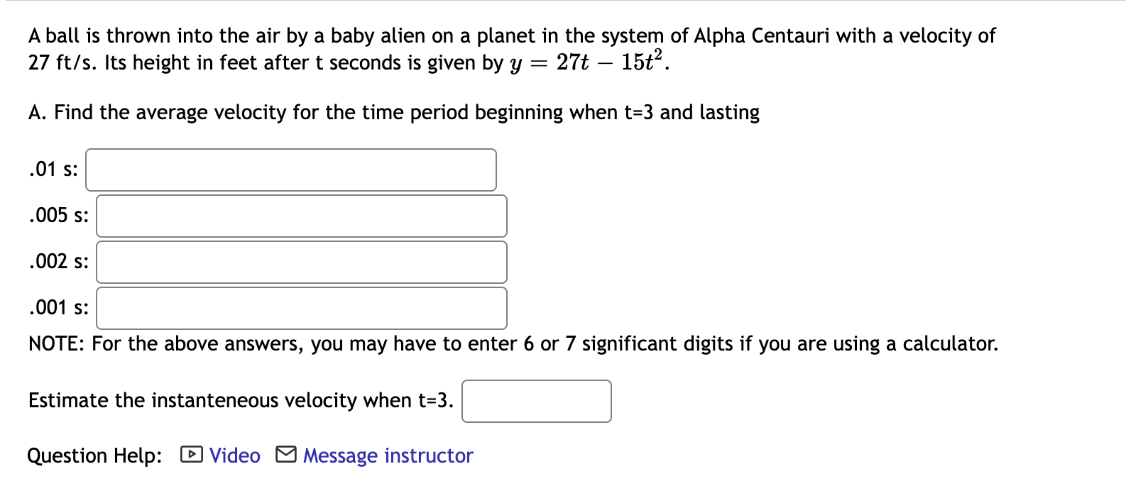 Solved For each value below, enter the number correct to | Chegg.com