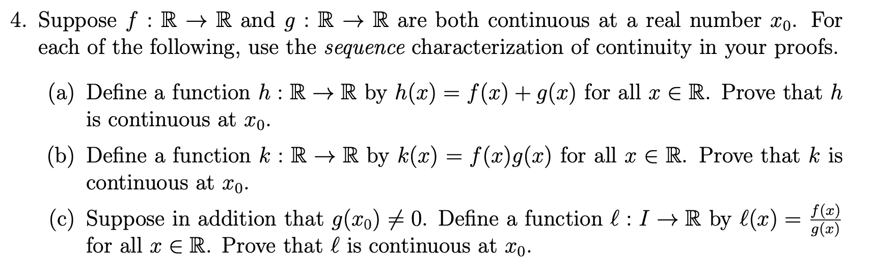 Solved 4 Suppose F R → R And G R R Are Both Continuous