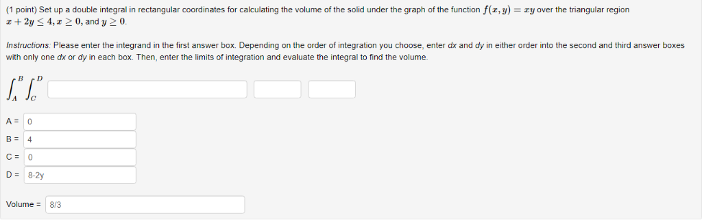 Solved Set up a double integral in rectangular coordinates | Chegg.com
