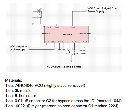 Solved VCO Control signal from Power Supply Con 14 74HC4046 | Chegg.com