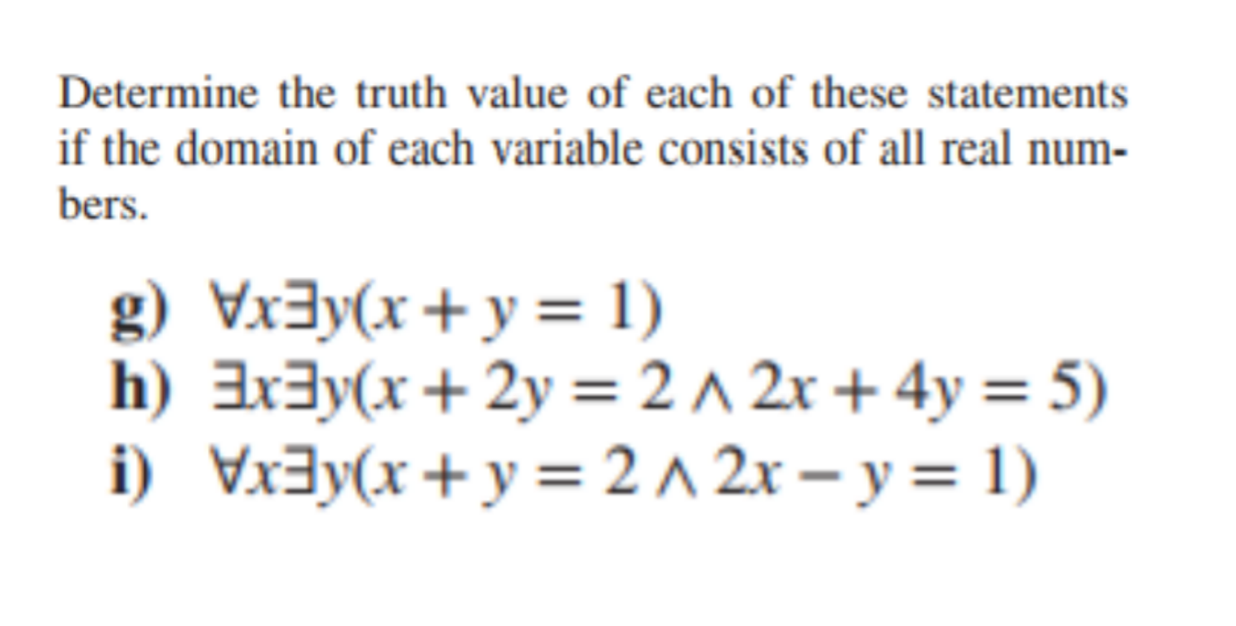 Solved Determine the truth value of each of these statements | Chegg.com