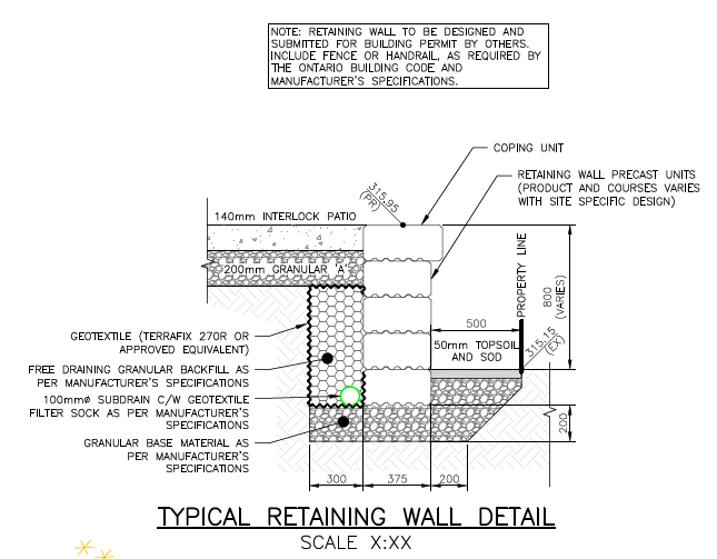 Recreate the Plan View and Retaining Wall detail as | Chegg.com