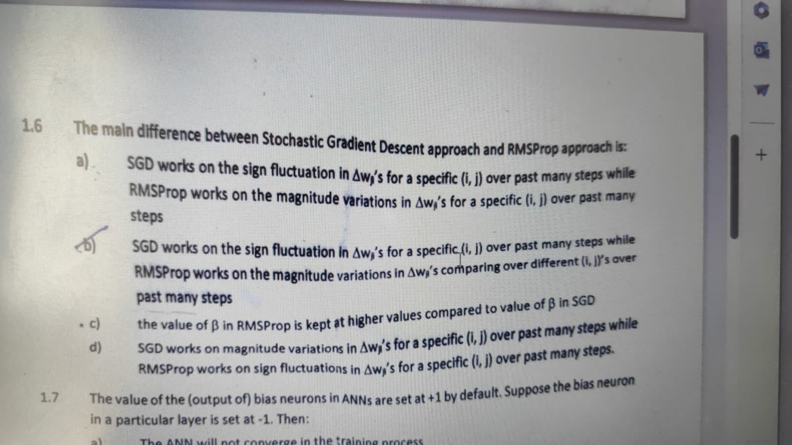 Solved 1.6 ﻿The main difference between Stochastic Gradient | Chegg.com