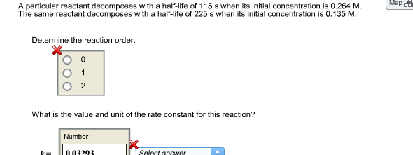 Solved A particular reactant decomposes with a half-life of | Chegg.com