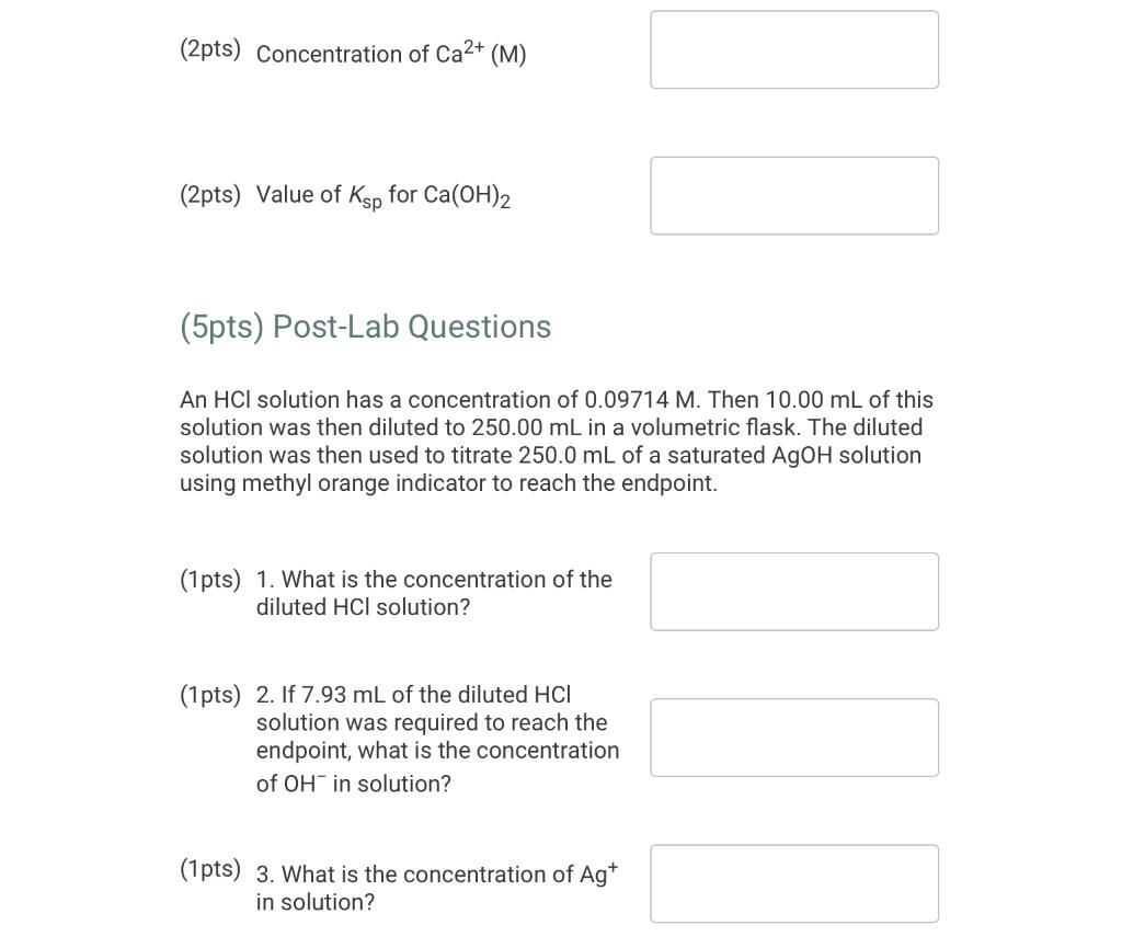 Solved Concentration of standard HCl solution (M) 0.050 | Chegg.com