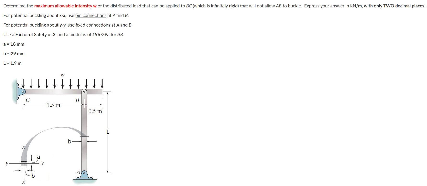 Solved Determime the maximum allowable intensity w of the | Chegg.com