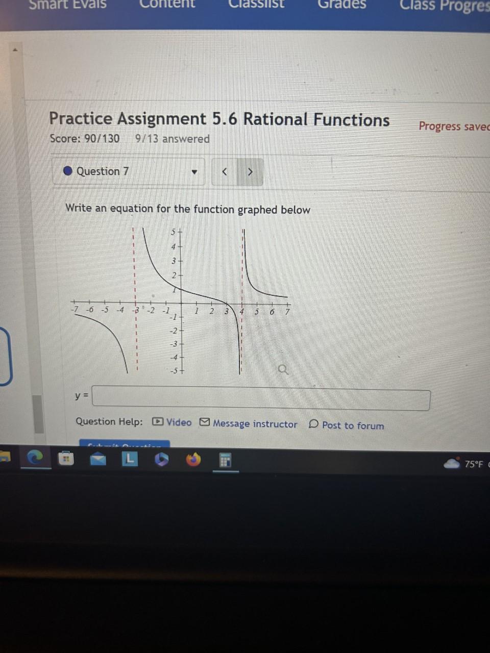 Solved Practice Assignment 5.6 Rational Functions Score: | Chegg.com
