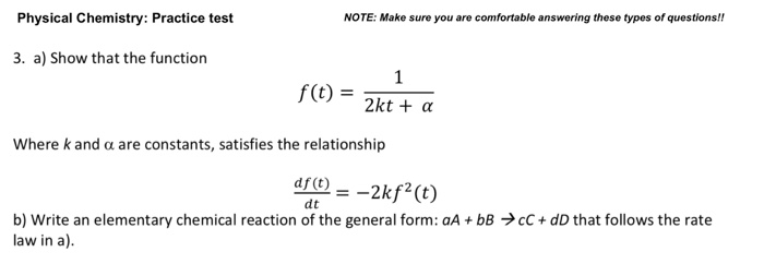 Physical Chemistry Problems