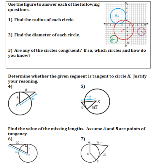 Solved 3) Are any of the circles congruent? If so, which | Chegg.com