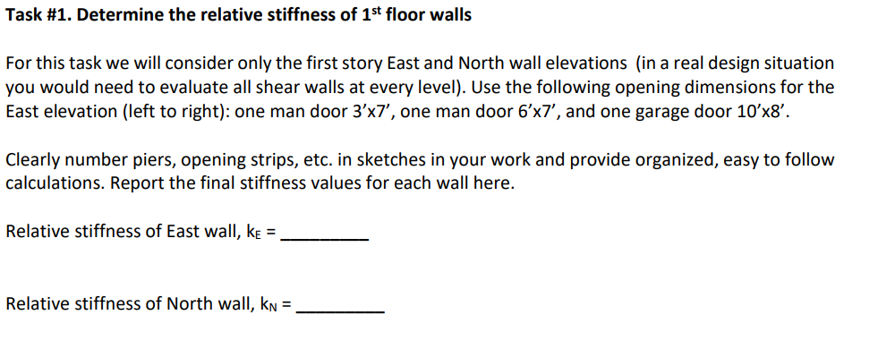 Task #1. Determine the relative stiffness of 1st | Chegg.com