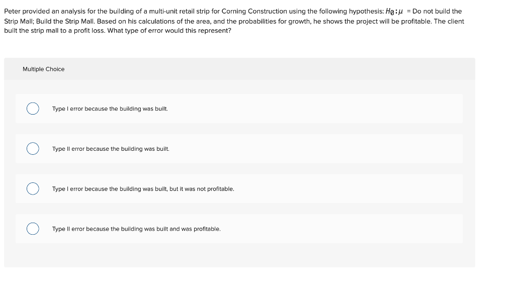 Solved Peter provided an analysis for the building of a | Chegg.com