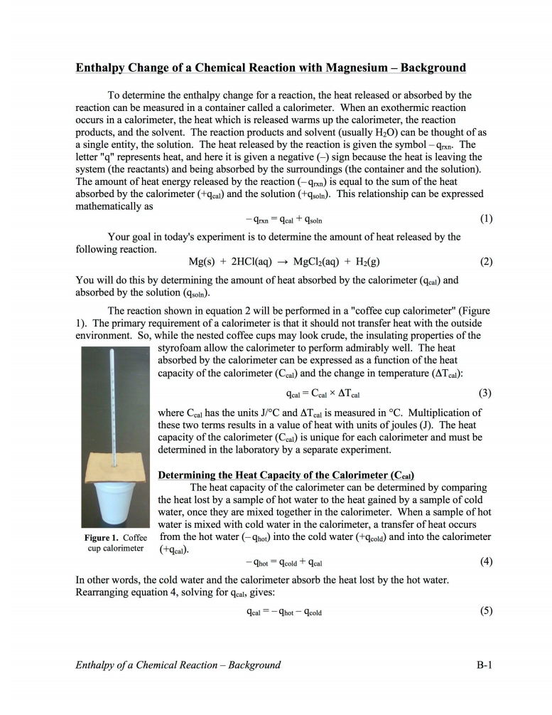 Data Set Part 1b-Heat Capacity Calorimeter. Part | Chegg.com