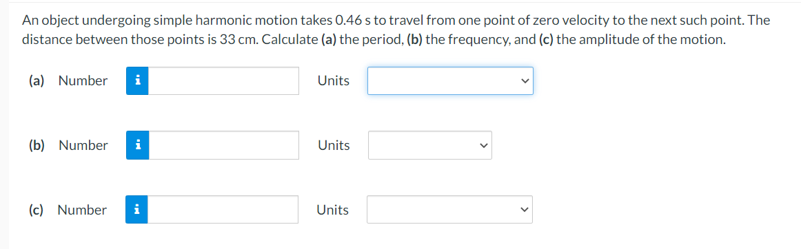 Solved An object undergoing simple harmonic motion takes | Chegg.com