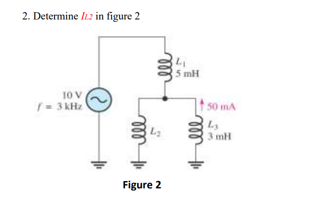 Solved 2. Determine IL2 in figure 2 ell 2. 5 mH 10 V y = 3 | Chegg.com