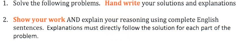 Solved 1. Solve the following problems. Hand write your | Chegg.com