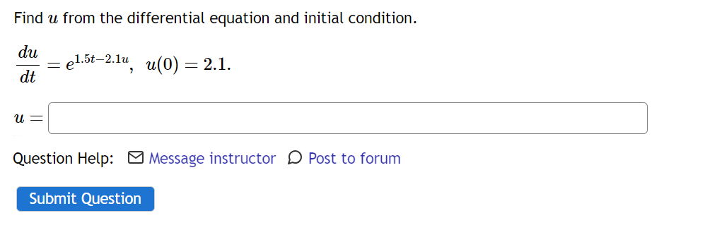 Solved Find u ﻿from the differential equation and initial | Chegg.com