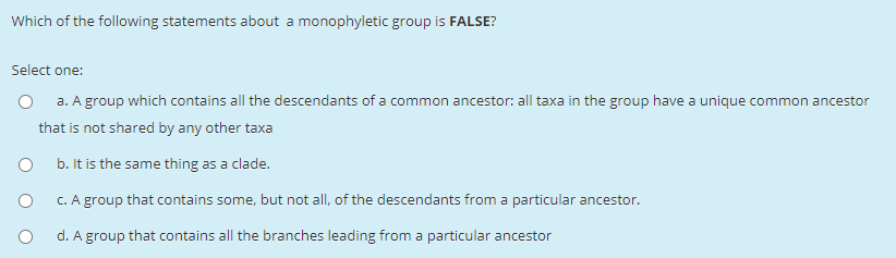 Solved Which of the statements best describe a polytomy: | Chegg.com