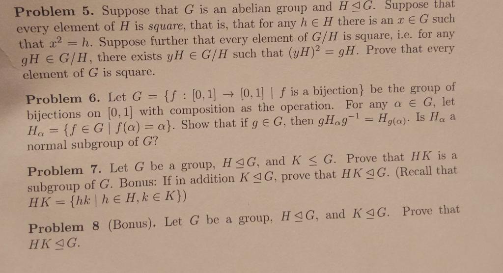 Solved Problem 5 Suppose That G Is An Abelian Group And →g