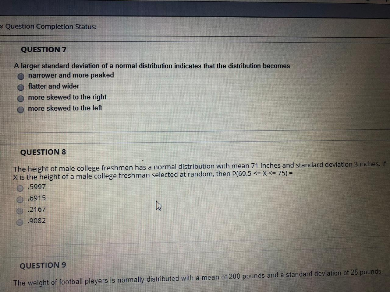 Solved Question Completion Status: QUESTION 7 A larger | Chegg.com