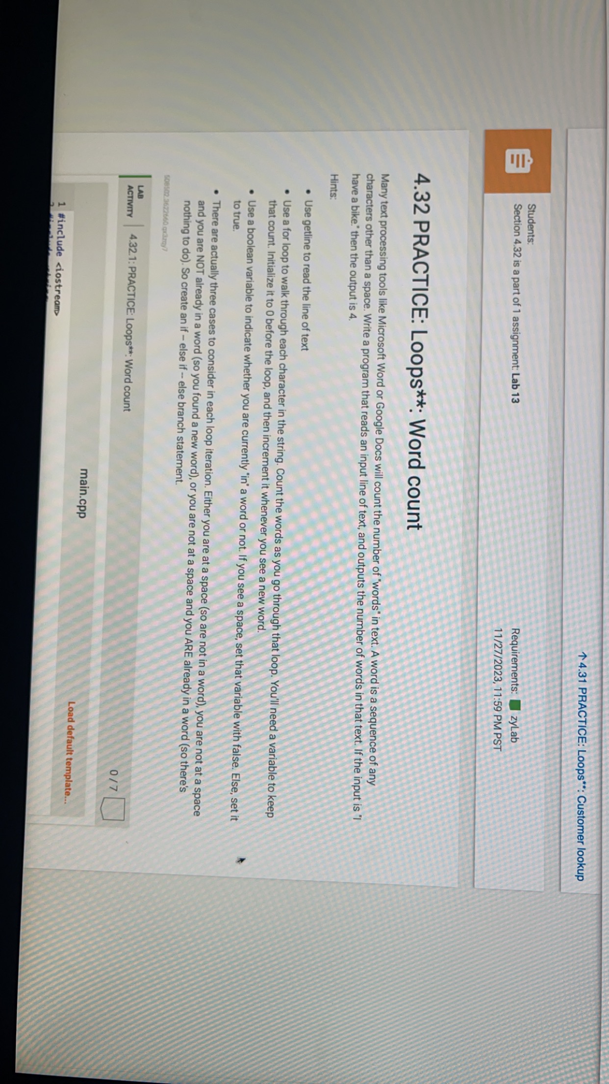 Solved 4.32 ﻿PRACTICE: Loops**: Word countMany text | Chegg.com